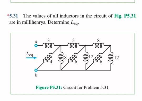 Solved *5.31 The values of all inductors in the circuit of | Chegg.com