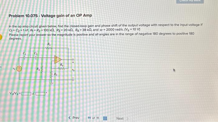Solved In the op amp circuit given below, find the | Chegg.com