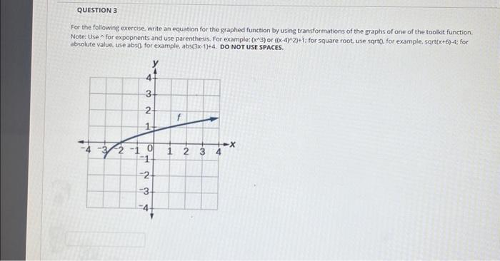 Solved QUESTION 3 For the following exercise, write an | Chegg.com