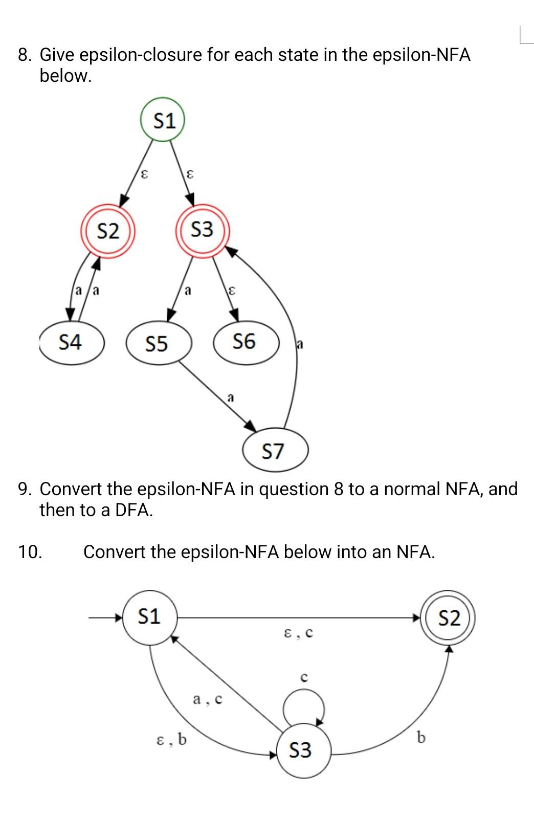 Solved Finite State Machines (2) - NFAs 1. What does the NFA | Chegg.com
