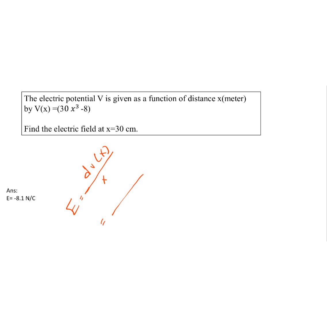 Solved The electric potential V ﻿is given as a function of | Chegg.com