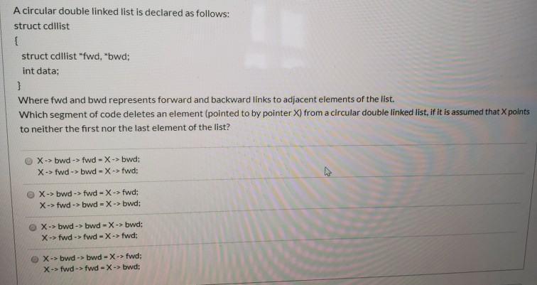 Solved A Circular Double Linked List Is Declared As Follows 1623