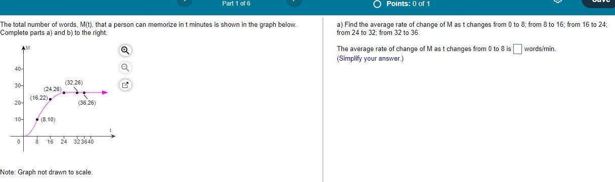Solved Part 1 ﻿of 6Points: 0 ﻿of 1The total number of words, | Chegg.com