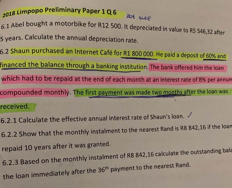 Solved 2018 ﻿Limpopo Preliminary Paper 1 ﻿Q66.1 ﻿Abel bought | Chegg.com