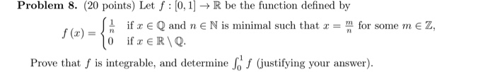 Solved Problem 8 20 Points Let F [0 1] R Be The