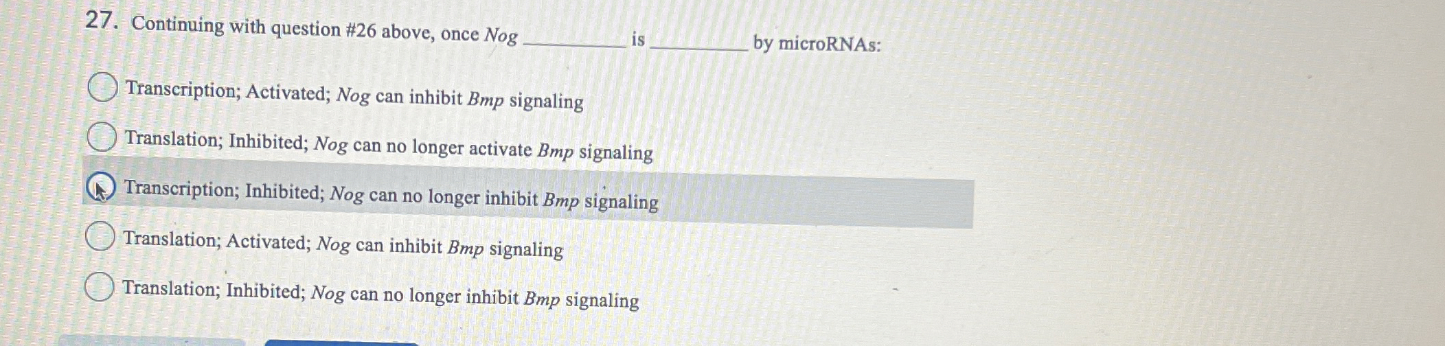 Solved Continuing with question #26 ﻿above, once Nog ﻿is | Chegg.com