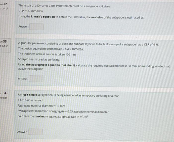 Solved The result of a Dynamic Cone Penetrometer test on a | Chegg.com