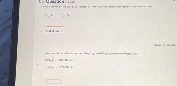 Solved 05 Question (1 point) What is the value of the | Chegg.com