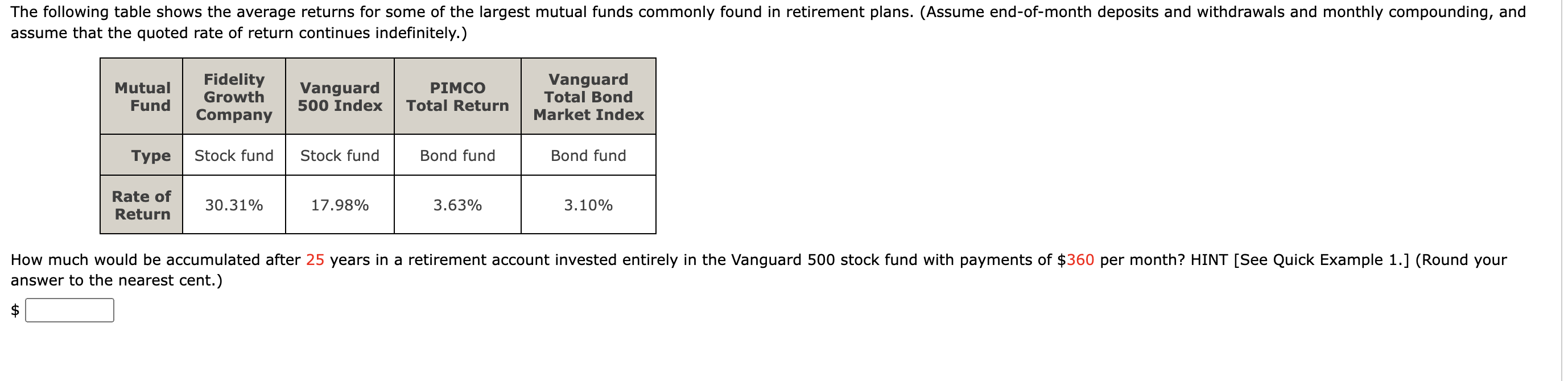 Solved )assume that the quoted rate of return continues | Chegg.com