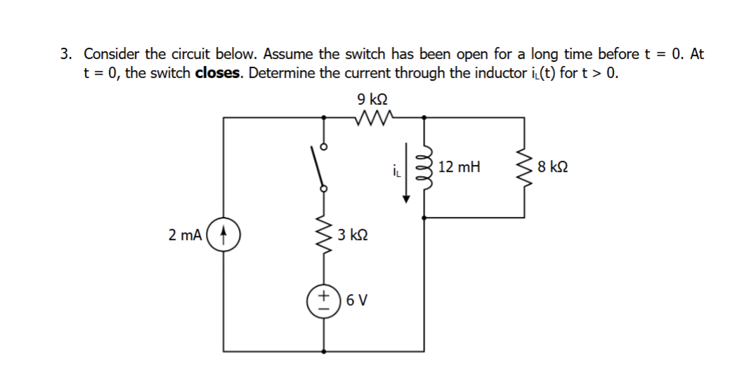 Solved Consider the circuit below. Assume the switch has | Chegg.com