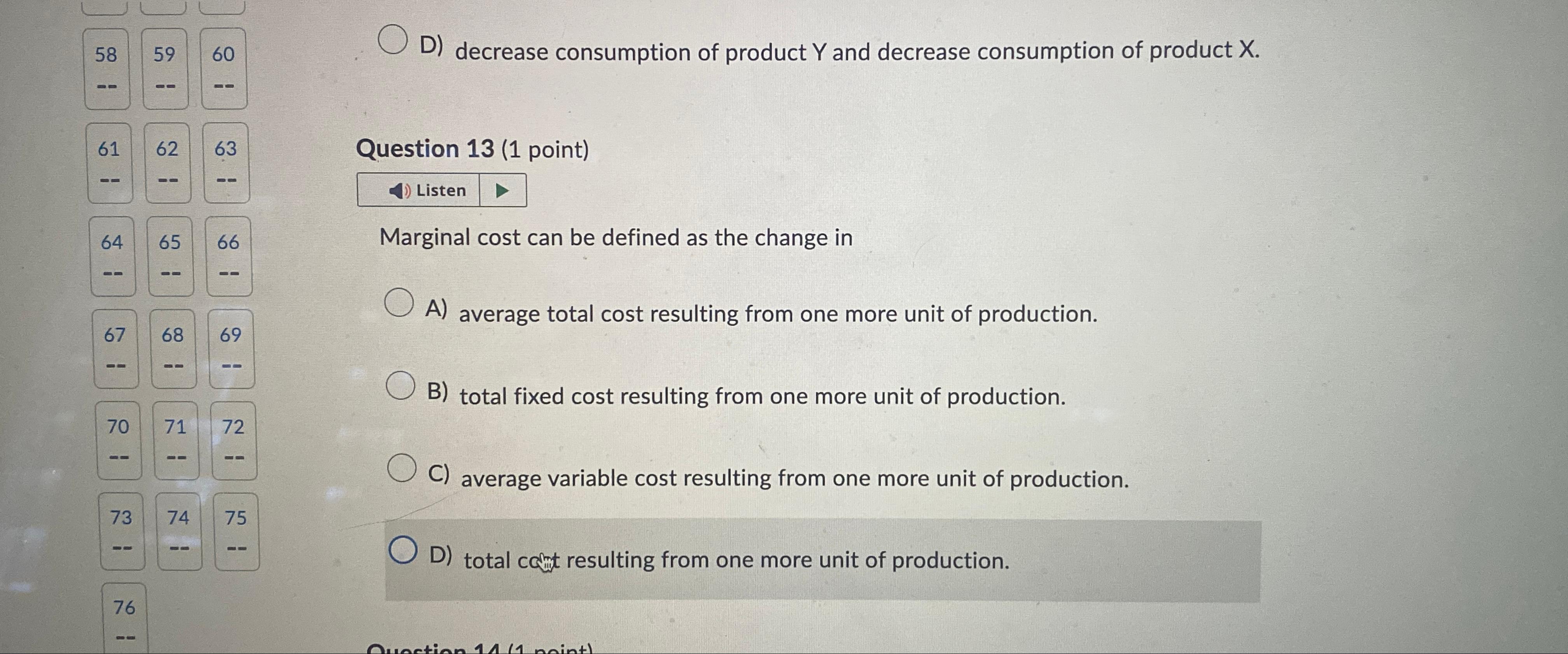 Solved D) ﻿decrease consumption of product Y ﻿and decrease | Chegg.com