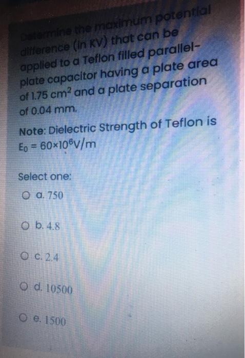 Solved Determine the maximum potential difference (in KV) | Chegg.com