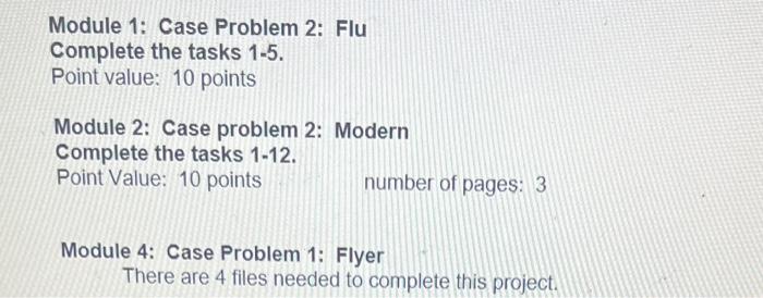 Module 2: Case problem 2: Modern Complete the tasks | Chegg.com