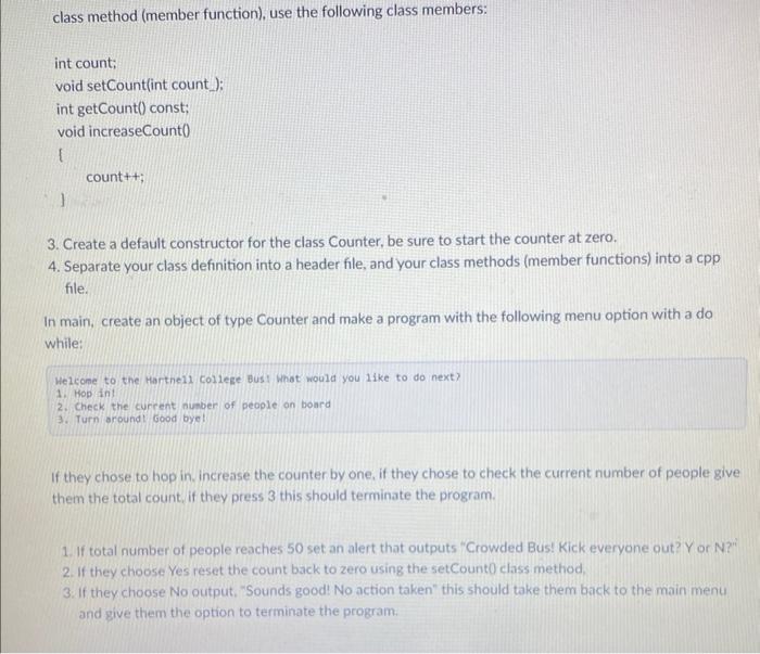 Solved Counter Program 1 Implement A Class That Models A 1986