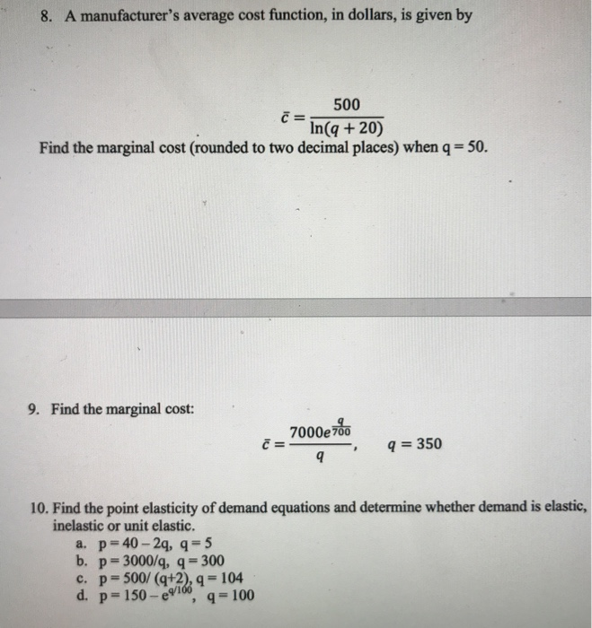 Solved 3. For each equation, find the marginal propensity to | Chegg.com