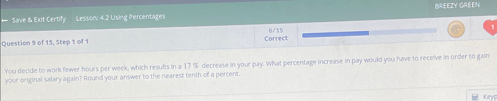 Solved BREEZY GREENSave & Exit Certify Lesson: 4.2 ﻿Using | Chegg.com