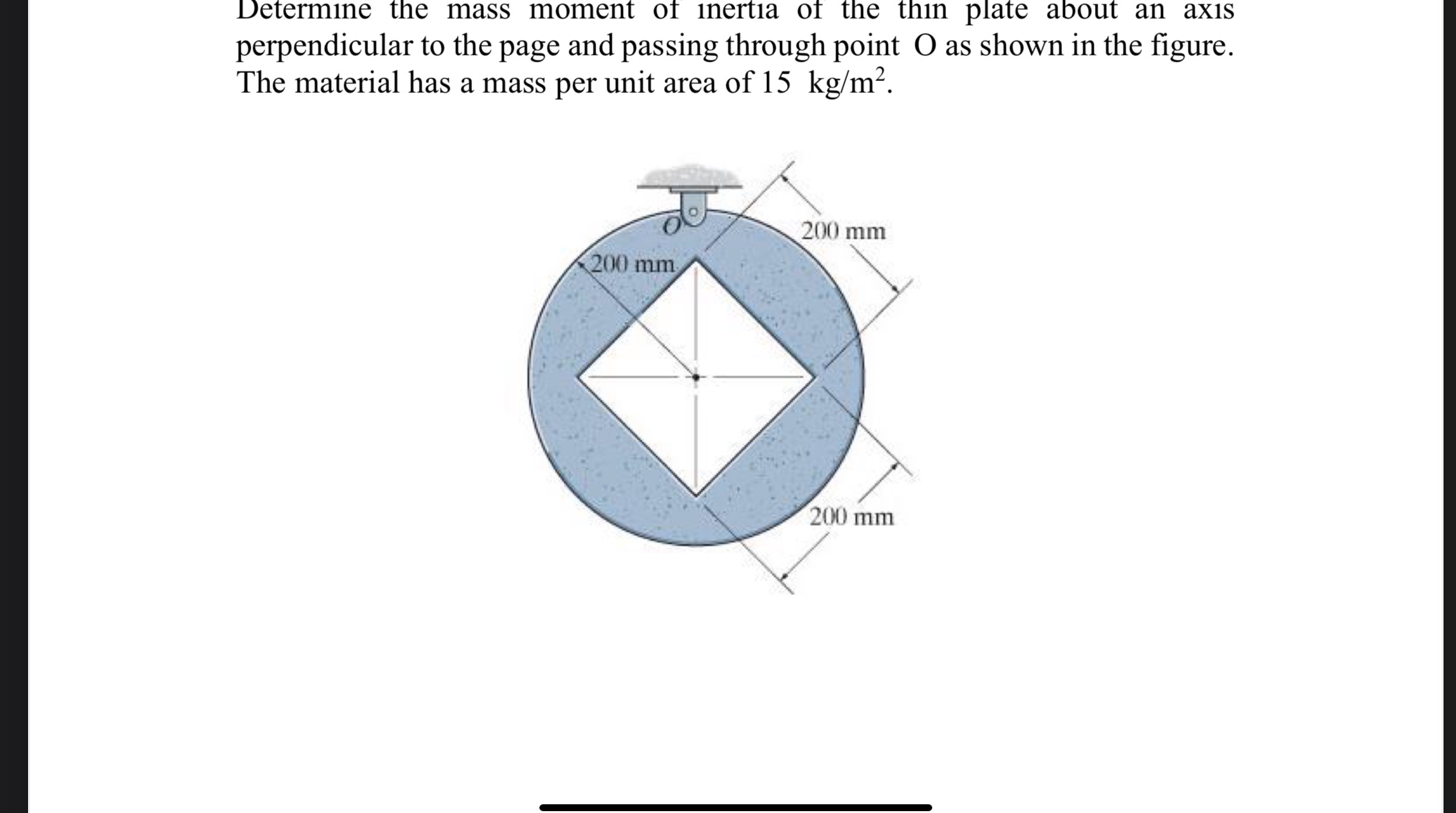 Solved Determine the mass moment of inertia of the thin | Chegg.com
