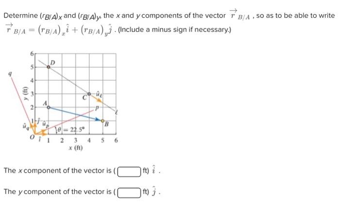 Solved Determine (rB/A)x and (rB/A)y, the x and y components | Chegg.com
