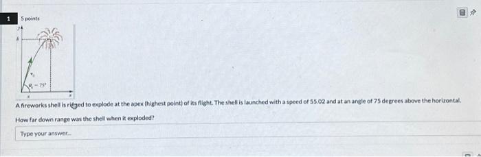 Solved A fireworks shell is ridged to explode at the apex | Chegg.com