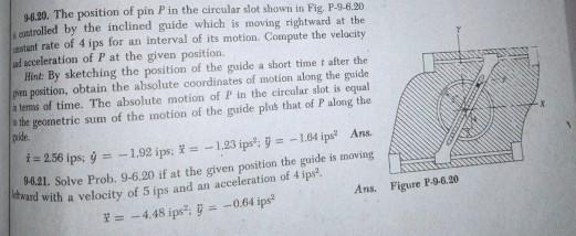 Solved 96.00. The position of pin Pin the circular slot | Chegg.com