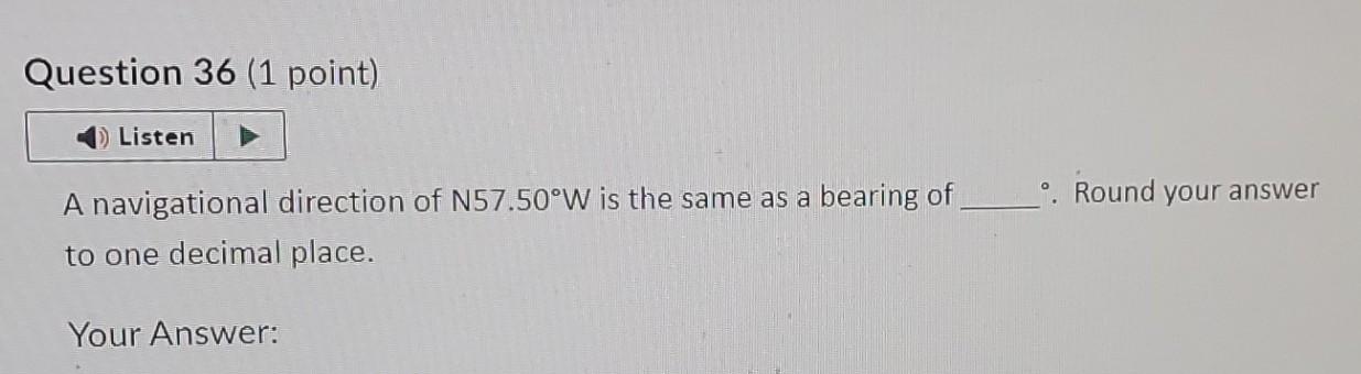 Solved ∴ Round your answer A navigational direction of | Chegg.com
