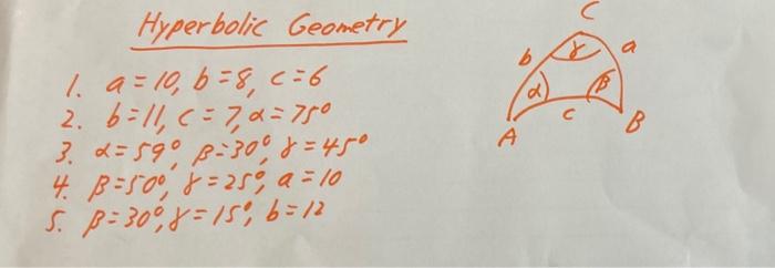 Solved Hyperbolic Geometry | Chegg.com
