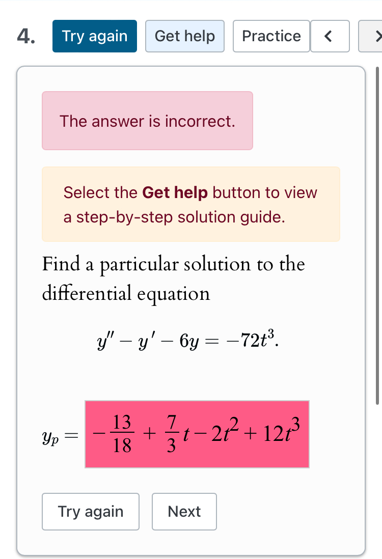 Solved The answer is incorrect.Select the Get help button to | Chegg.com