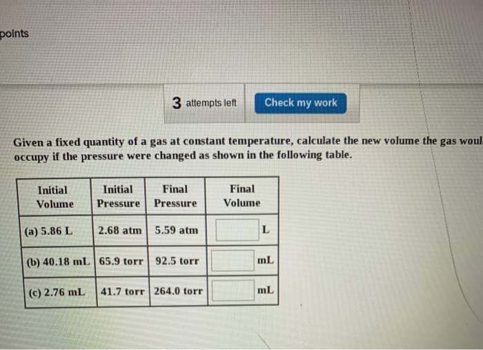 Solved points 3 attempts left Check my work Given a fixed | Chegg.com