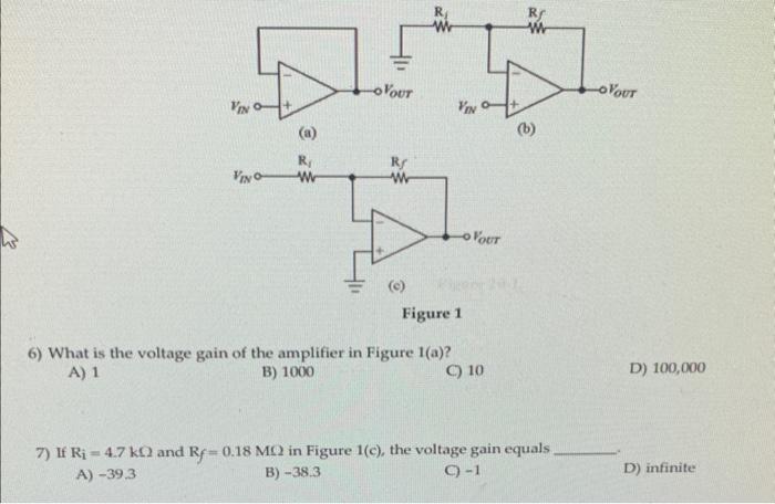 Solved Figure 1 6) What is the voltage gain of the amplifier | Chegg.com