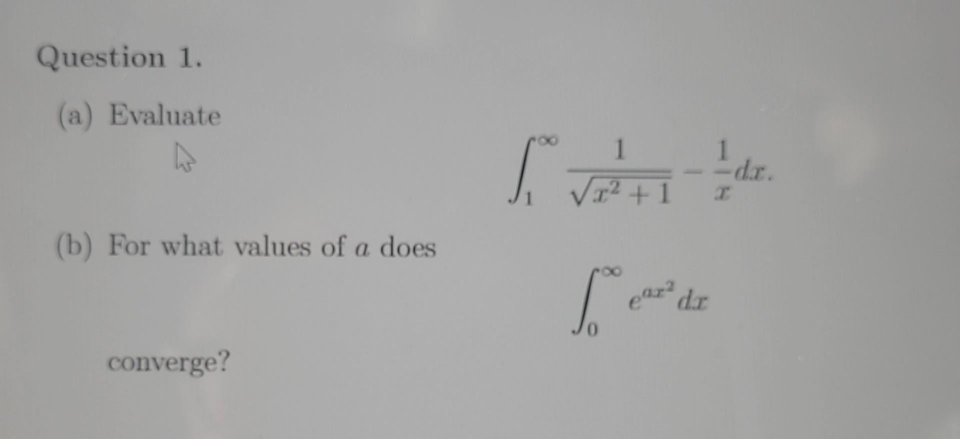 Solved \\[ \\int_{1}^{\\infty} | Chegg.com