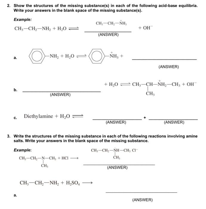 Solved 2. Show the structures of the missing substance(s) in | Chegg.com