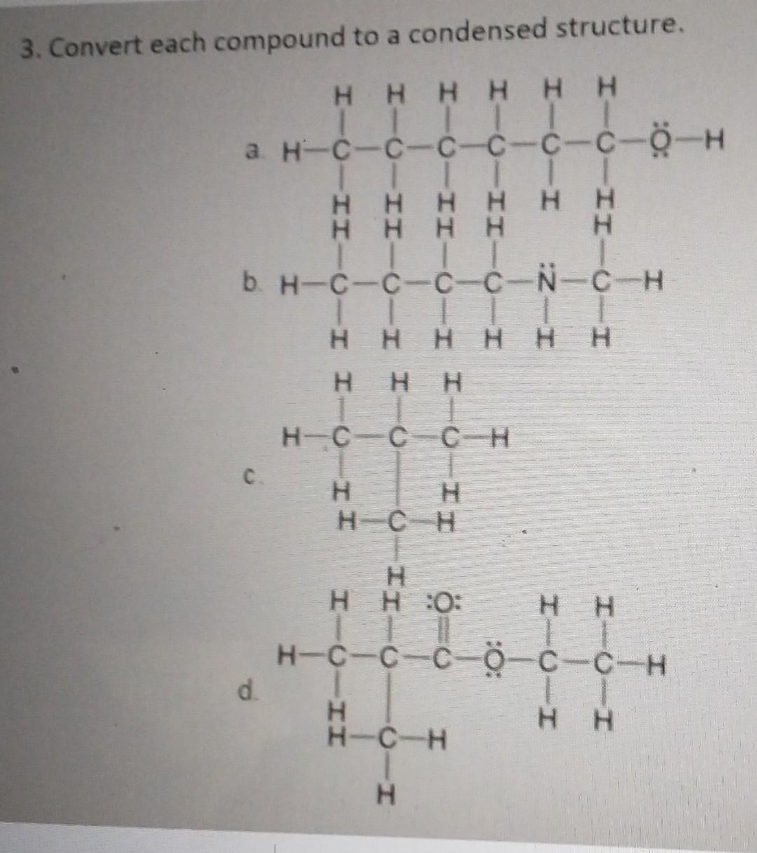 Solved 1. Convert each compound to a line angle (skeletal) | Chegg.com