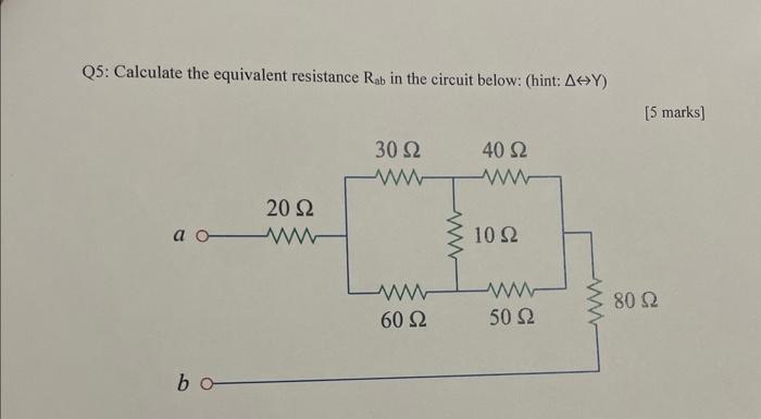 Solved Q5: Calculate the equivalent resistance Rab in the | Chegg.com
