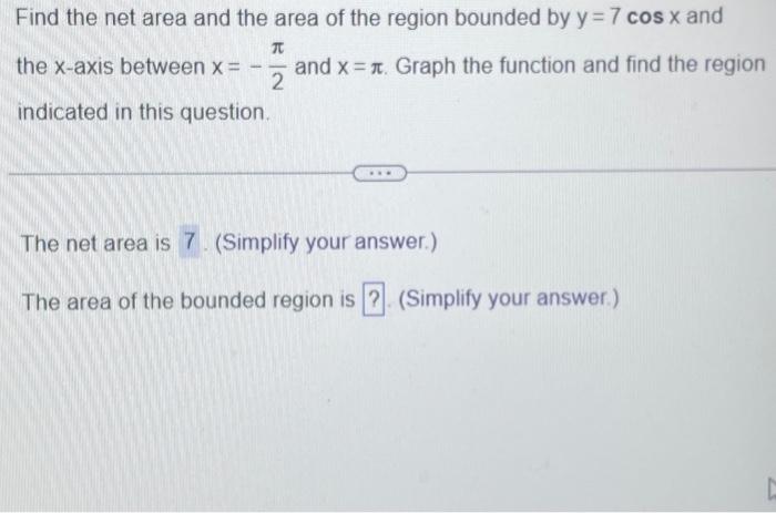 Solved Find the net area and the area of the region bounded | Chegg.com