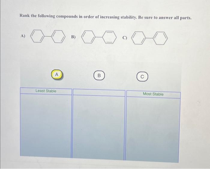 Solved Rank the following compounds in order of increasing | Chegg.com