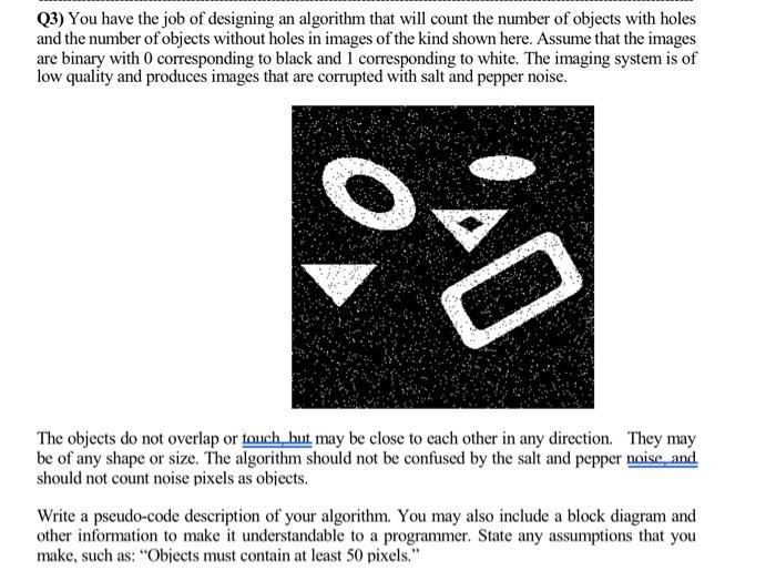 Solved Q3) You have the job of designing an algorithm that | Chegg.com