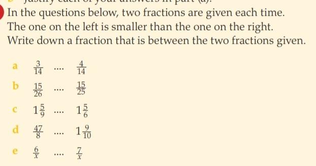 Solved In the questions below, two fractions are given each | Chegg.com