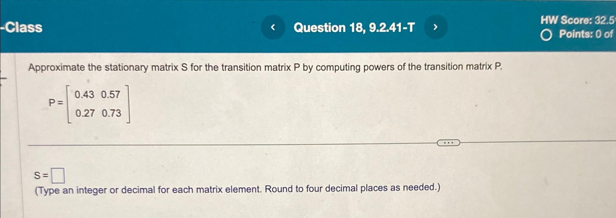 Solved Question 18, 9.2.41-THW Score: 32.5Points: 0 | Chegg.com Solved Question 18, 9.2.41-THW Score: 32.5Points: 0 | Chegg.com