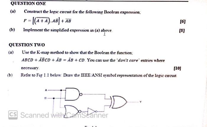 Solved (a) Construct the logic circuit for the following | Chegg.com