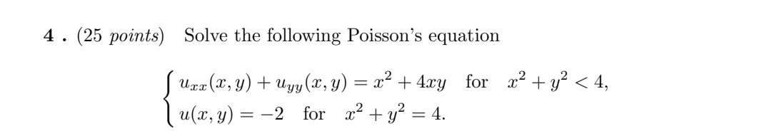 Solved 4. (25 points) Solve the following Poisson's equation | Chegg.com