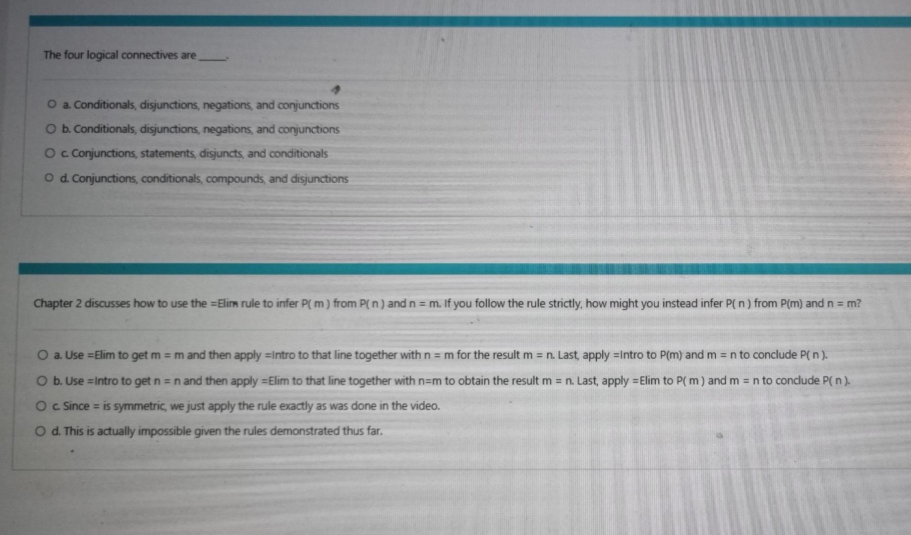 Solved Which two important properties of the conjunction | Chegg.com