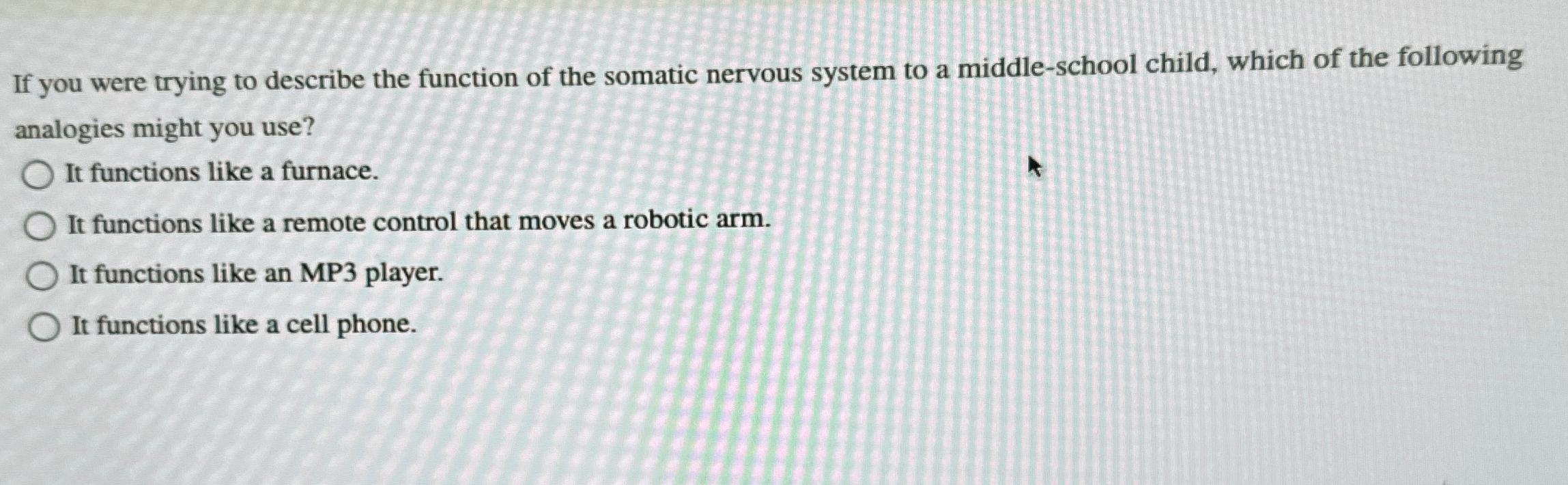 Solved If you were trying to describe the function of the | Chegg.com