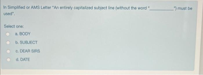 Solved In Simplified or AMS Letter "An entirely capitalized | Chegg.com
