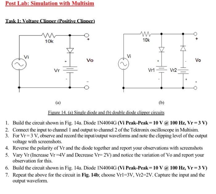 Solved Post Lab Simulation With Multisim Task 1 Voltage