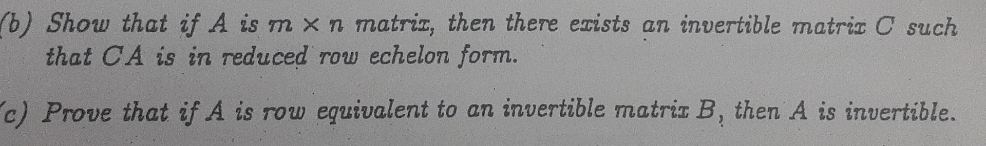 Solved (d) Show that an n×n matrix is invertible if and only | Chegg.com