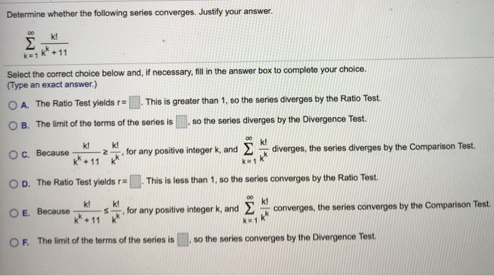 Solved Determine whether the following series converges. | Chegg.com