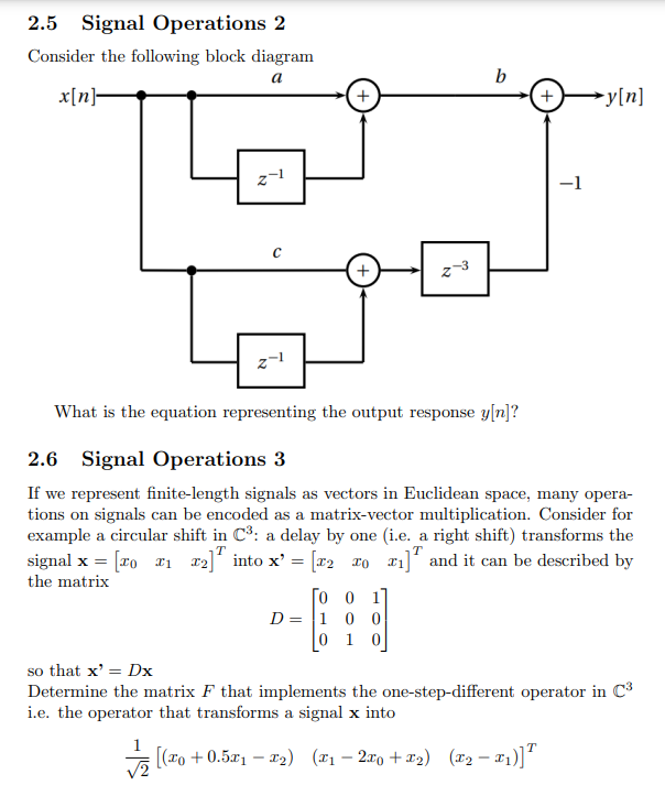 Solved 25 Signal Operations 2 Consider The Following Block