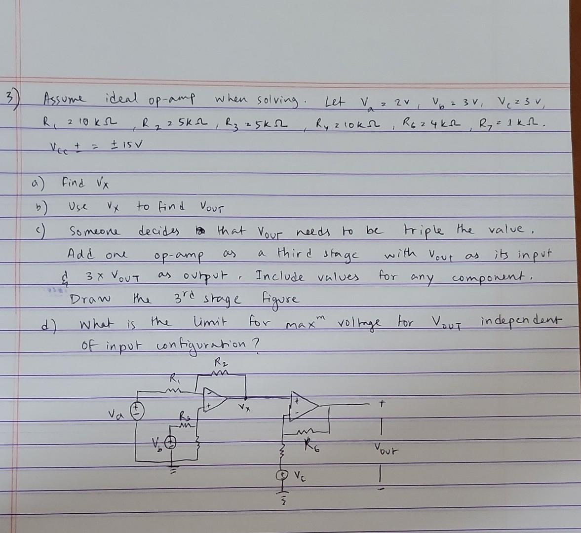 Solved Assume ideal op-amp when solving. Let | Chegg.com