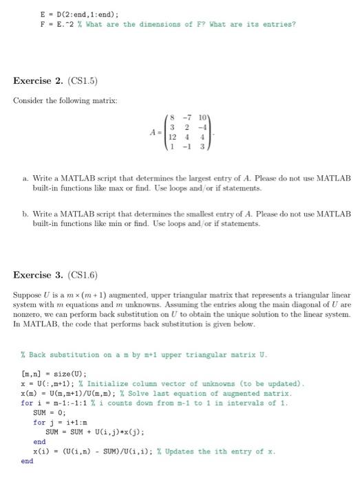 Solved Exercise 1. (CS1.5) Determine the output of each of | Chegg.com