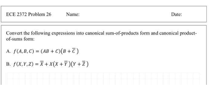 Solved Convert the following expressions into canonical | Chegg.com
